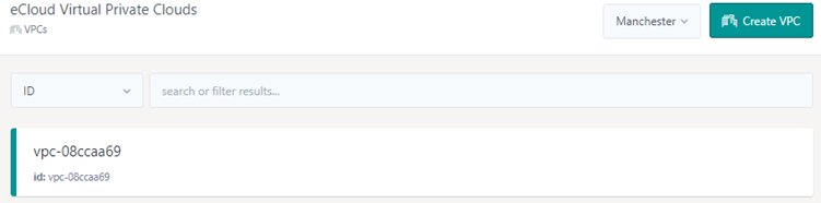 Virtual Private Cloud (VPC) | ANS Documentation